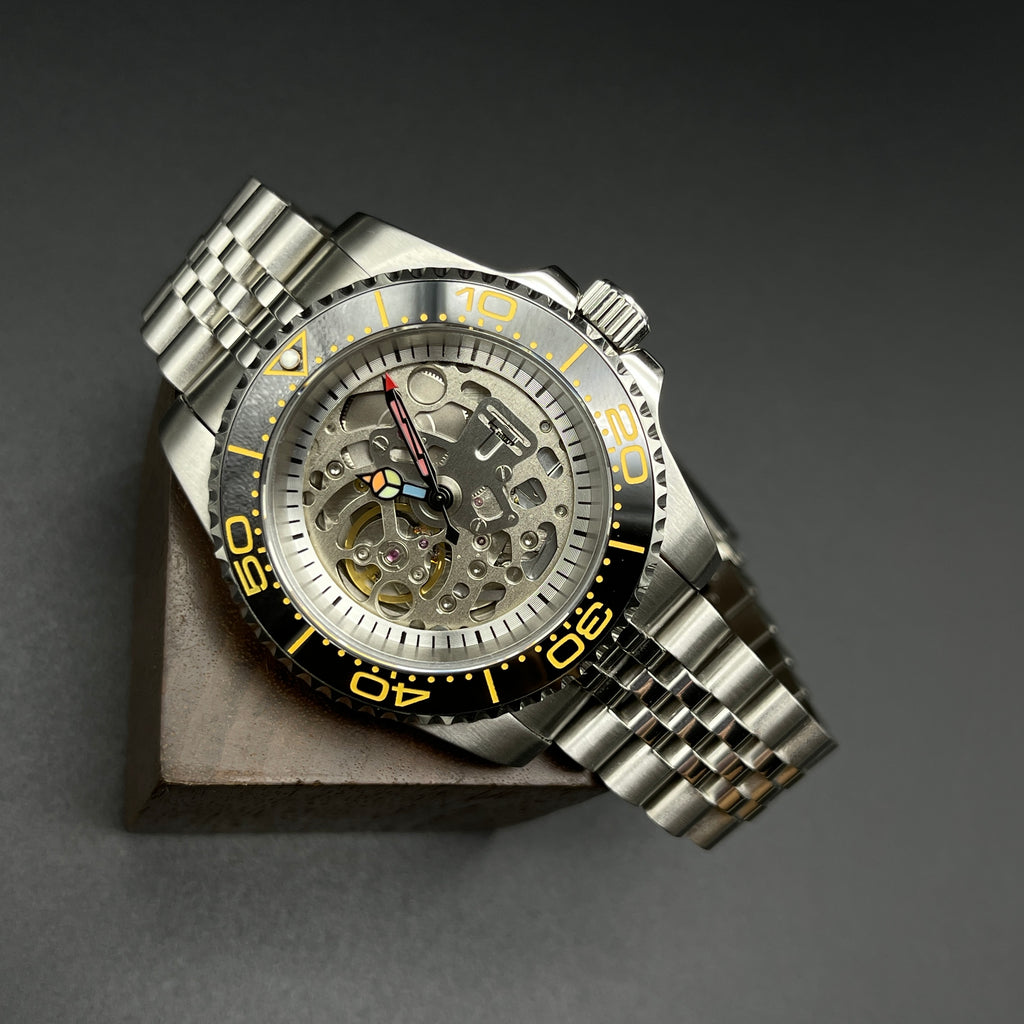 NH70 Skeleton Seamaster Style Watch Rainbow – Honcos Straps