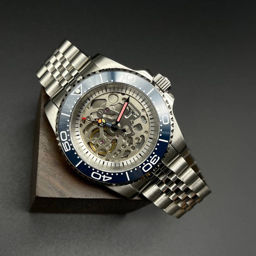 NH70 Skeleton Seamaster Style Watch Rainbow – Honcos Straps