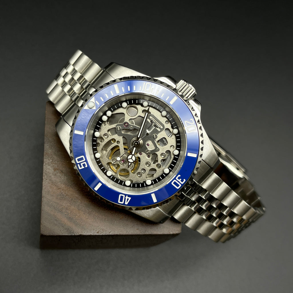 NH70 Skeleton Sub Style Watch Black Ring – Honcos Straps