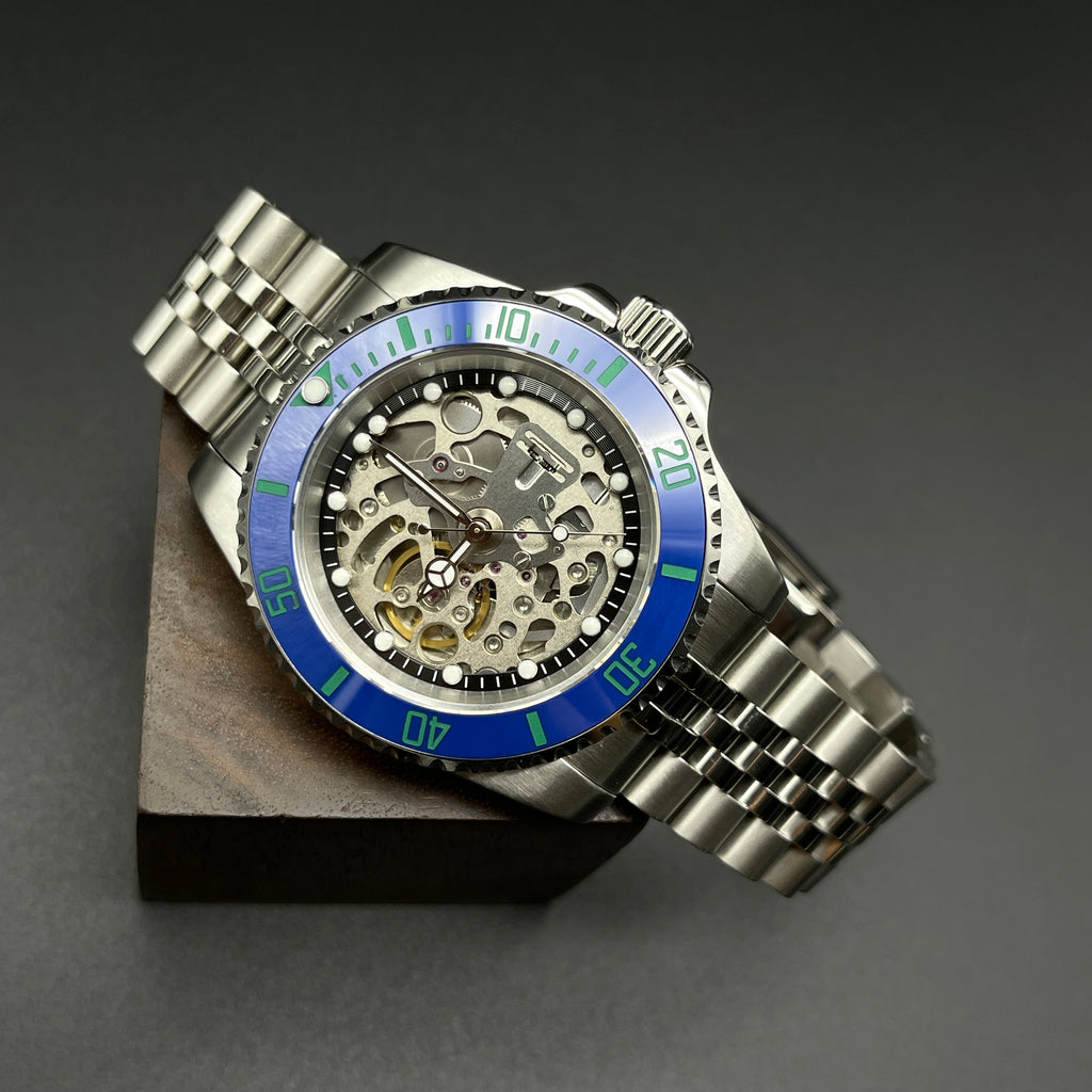 NH70 Skeleton Sub Style Watch Black Ring – Honcos Straps
