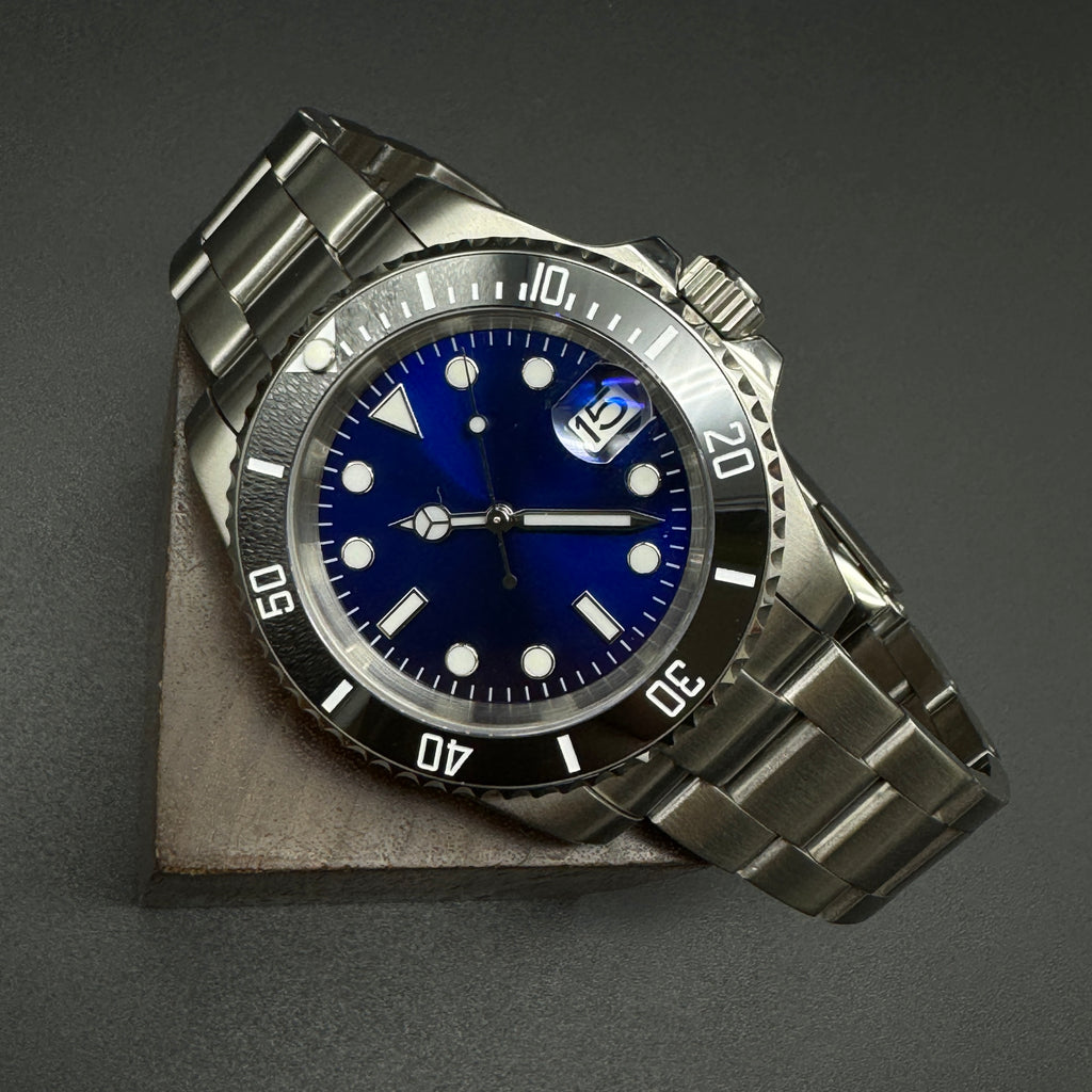 Blue Submariner Watch Silver Oyster – Honcos Straps