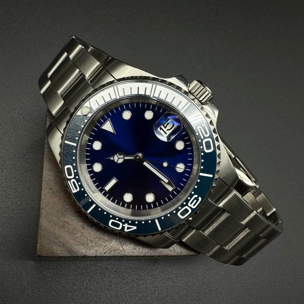 Blue Submariner Watch Silver Oyster – Honcos Straps