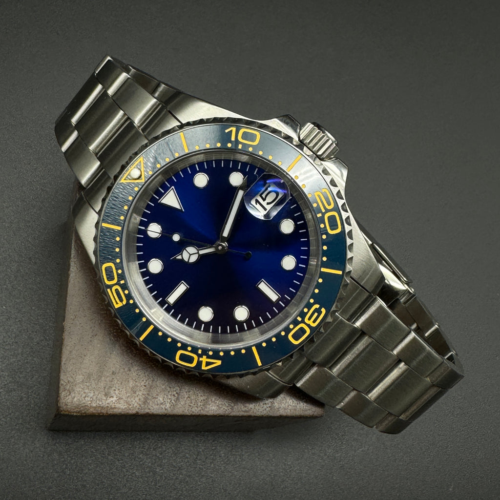 Blue Submariner Watch Silver Oyster – Honcos Straps