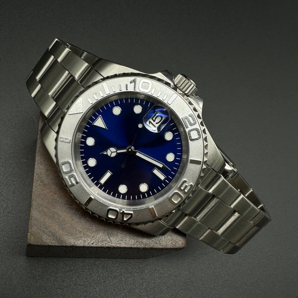 Blue Submariner Watch Silver Oyster – Honcos Straps
