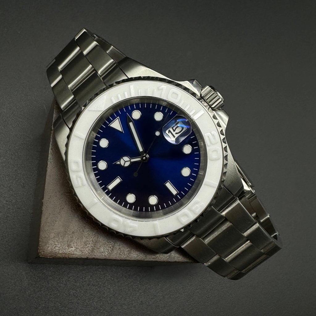 Blue Submariner Watch Silver Oyster – Honcos Straps