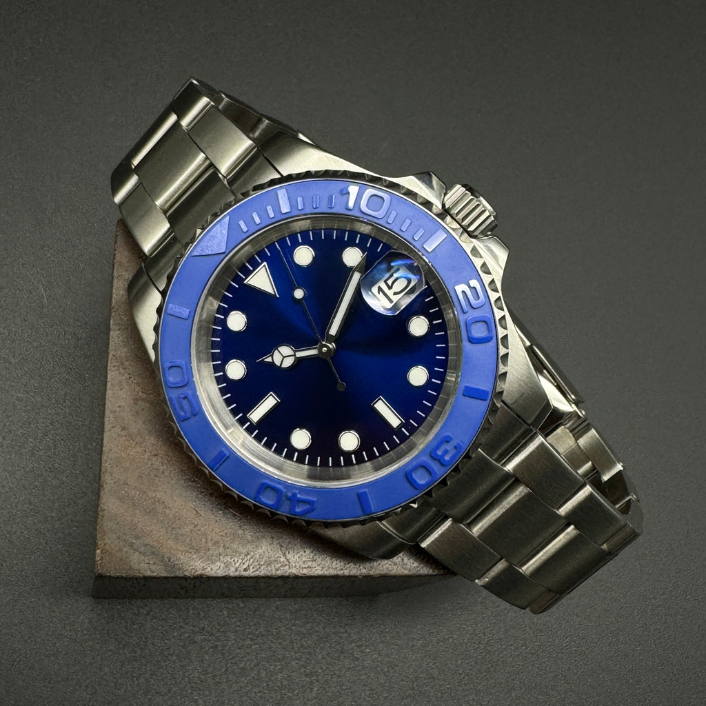 Blue Submariner Watch Silver Oyster – Honcos Straps