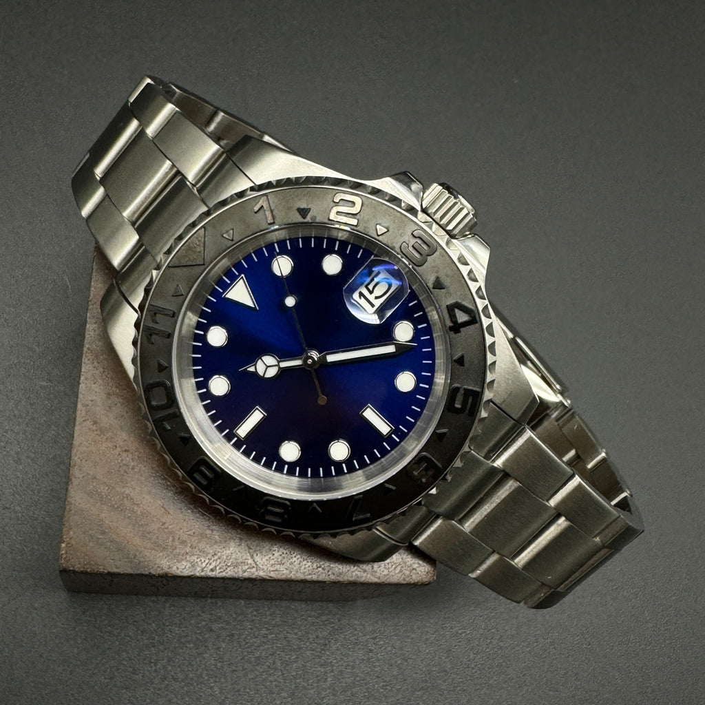 Blue Submariner Watch Silver Oyster – Honcos Straps