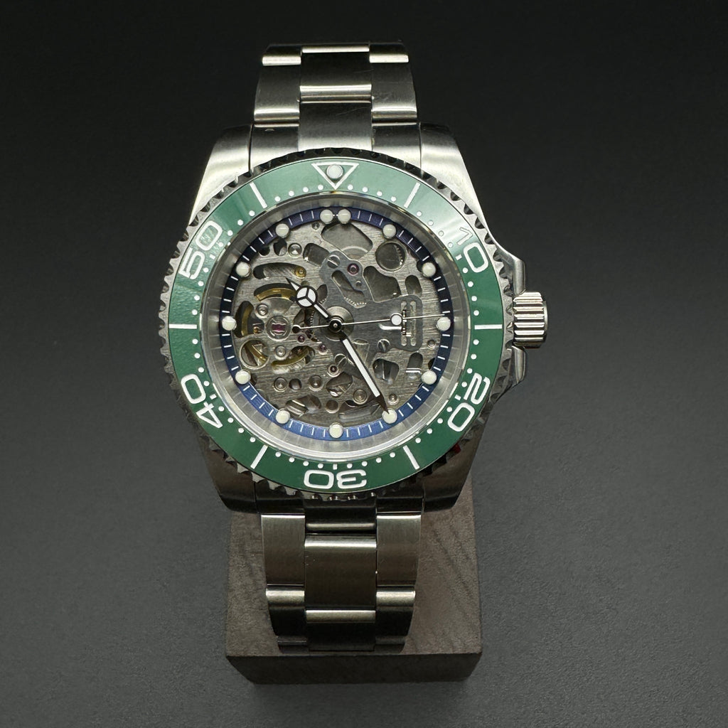 NH70 Skeleton Sub Style Watch Blue Ring – Honcos Straps