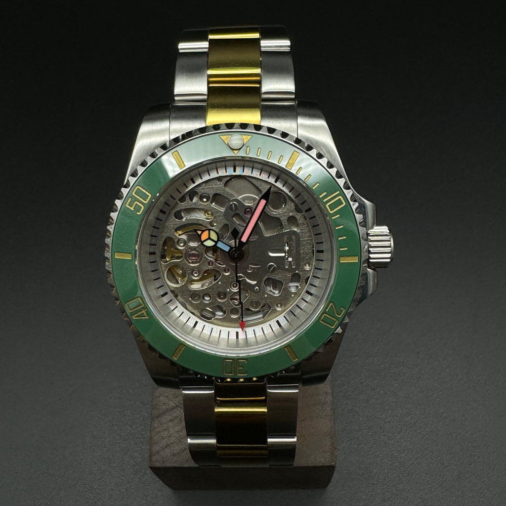NH70 Skeleton SUB Style Watch Rainbow Oyster – Honcos Straps