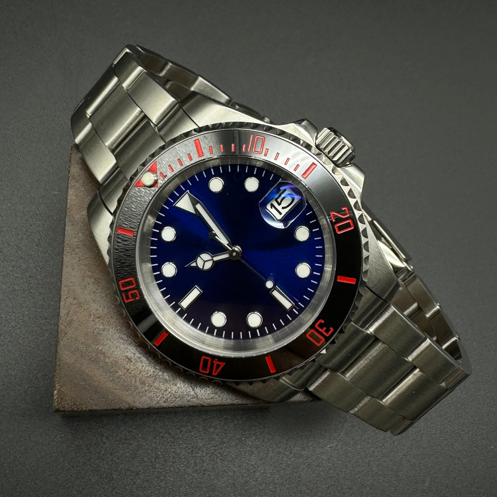 Blue Submariner Watch Silver Oyster – Honcos Straps