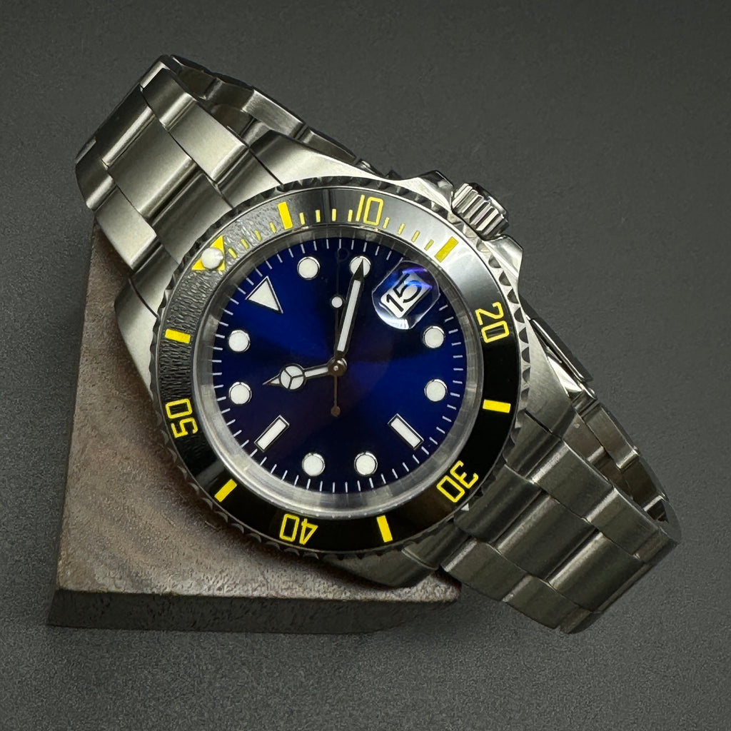 Blue Submariner Watch Silver Oyster – Honcos Straps