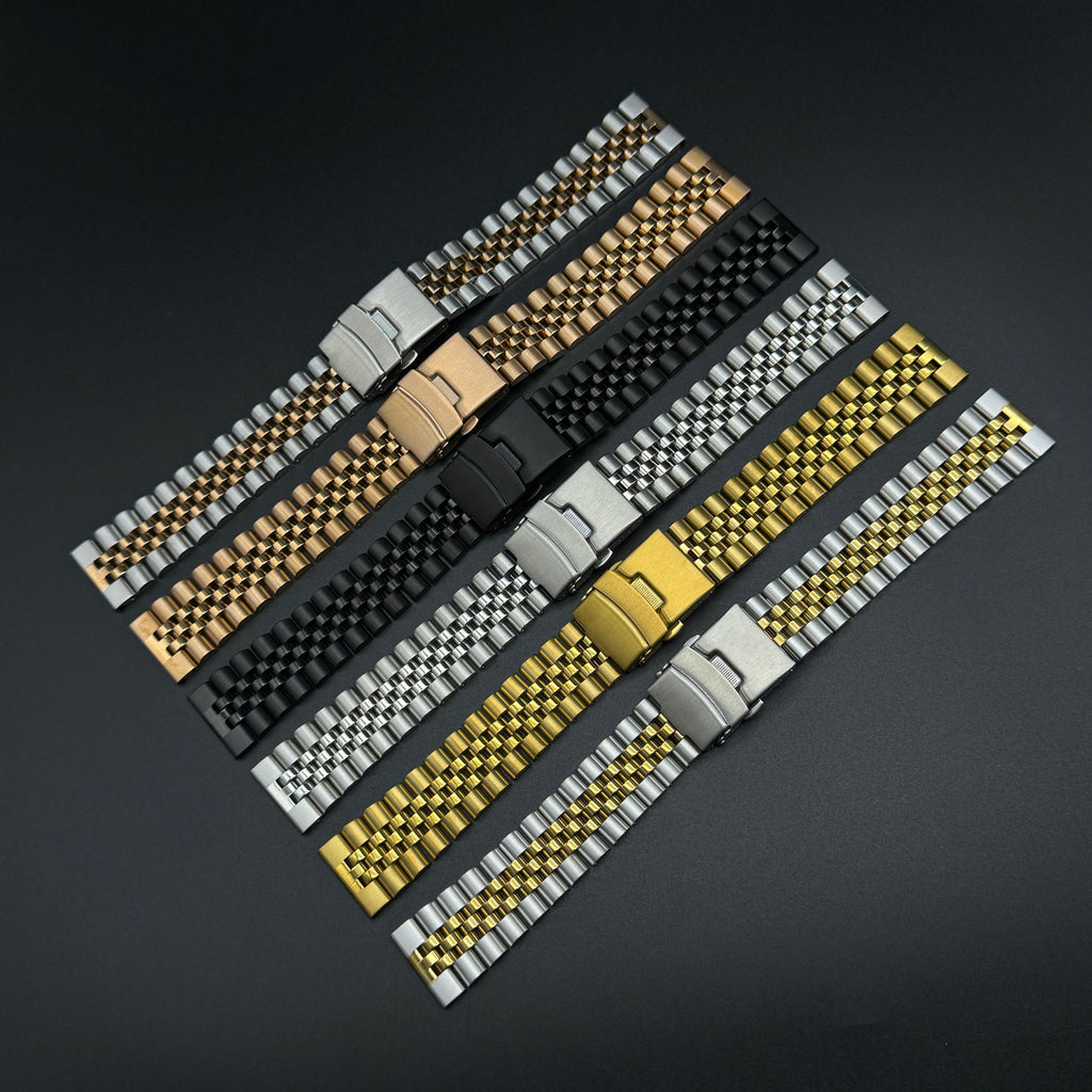 Steel Jubilee Bracelet with Soild Links Quick Release – Honcos Straps