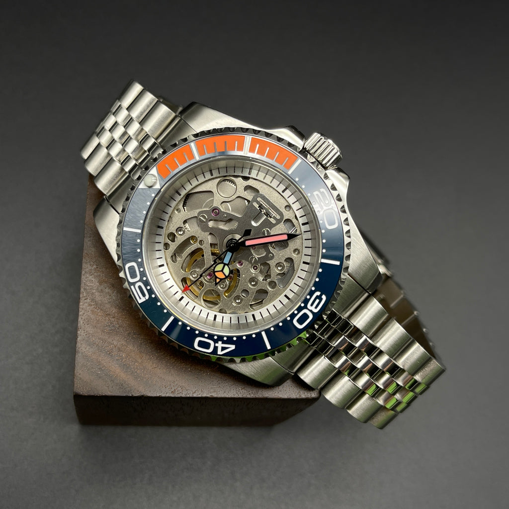 NH70 Skeleton Seamaster Style Watch Rainbow – Honcos Straps