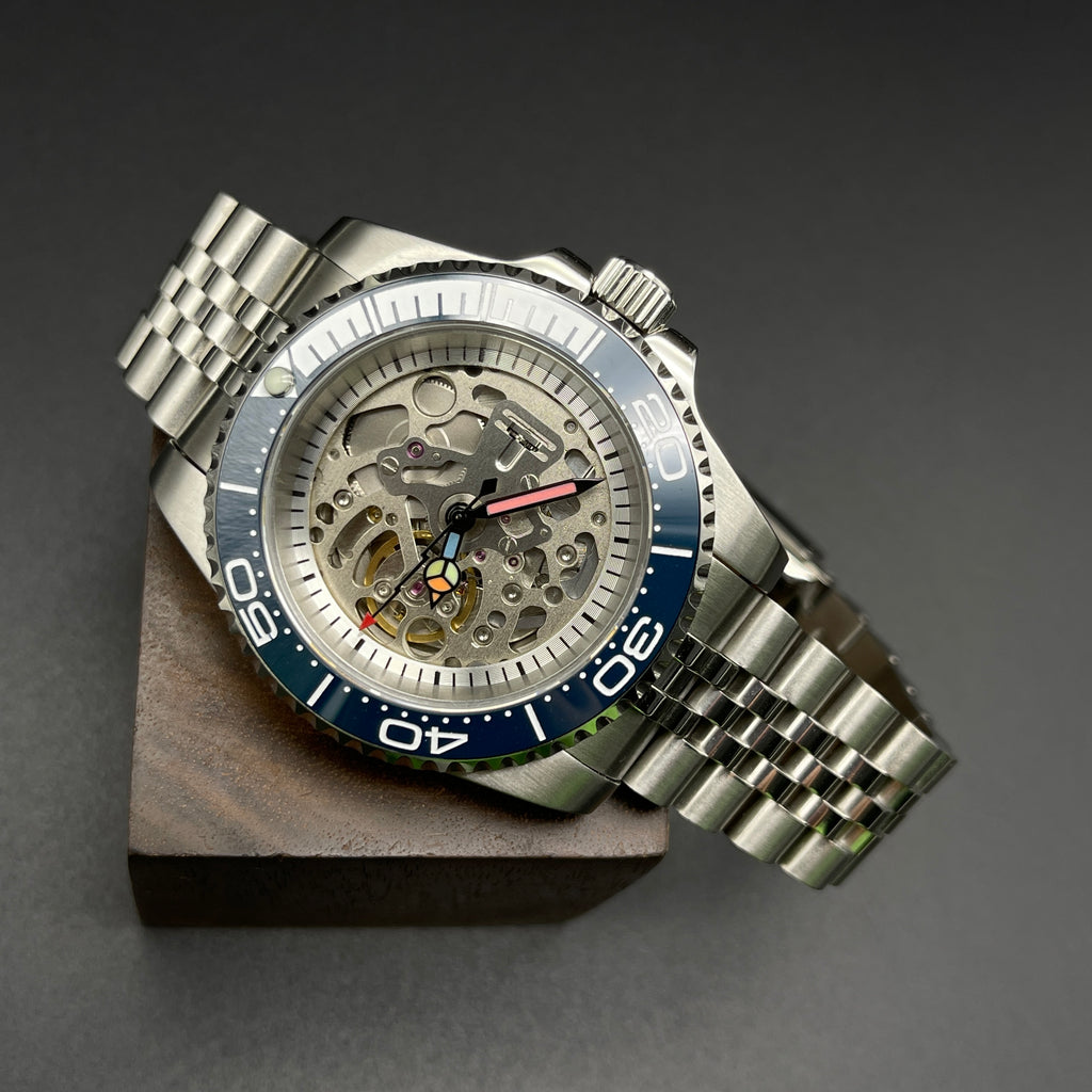 NH70 Skeleton Seamaster Style Watch Rainbow – Honcos Straps