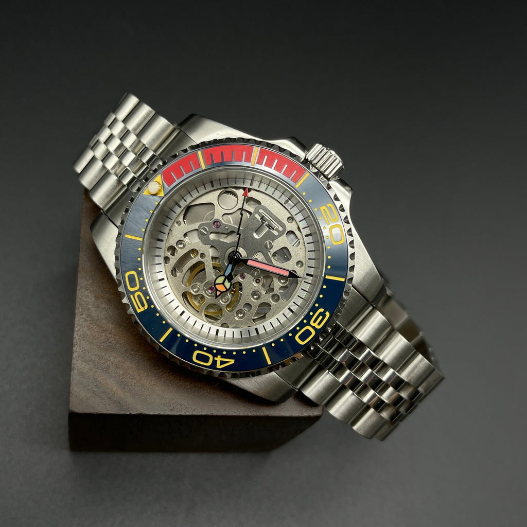 NH70 Skeleton Seamaster Style Watch Rainbow – Honcos Straps