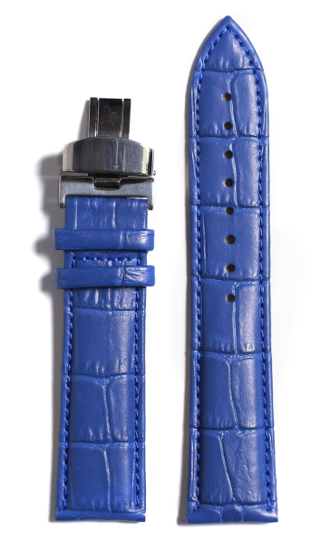 Light Blue Leather Straps + Silver Clasp – Honcos Straps